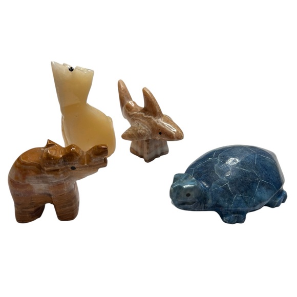 Vintage | Accents | Vintage Stone Carved Animals ...